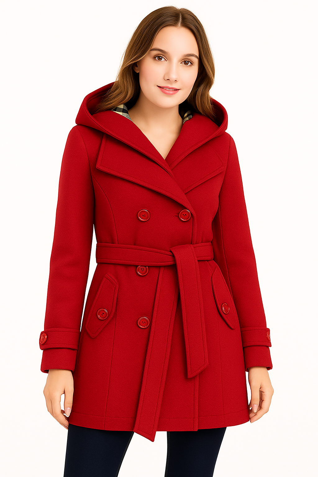 WOMEN LONG COAT - RED – Meem.pk